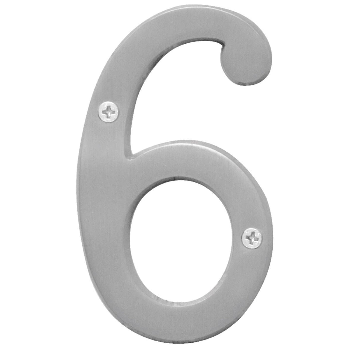 Hy-Ko Prestige Series 4 In. Satin Nickel House Number Six - Greenbush ...