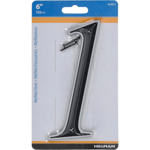 Hillman Black & Silver Reflective Plastic House Number 1 - Greenbush ...
